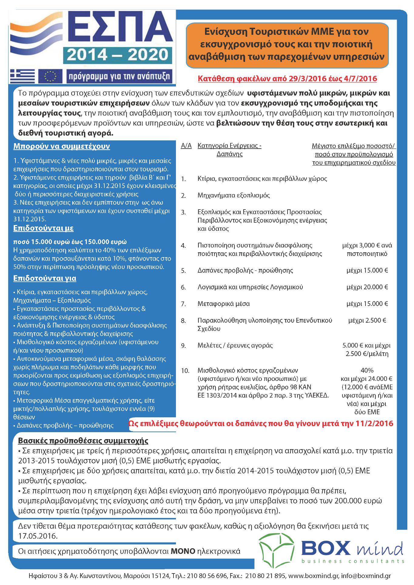 Ενίσχυση τουριστικών μικρομεσαίων επιχειρήσεων (ΜΜΕ) για τον ...